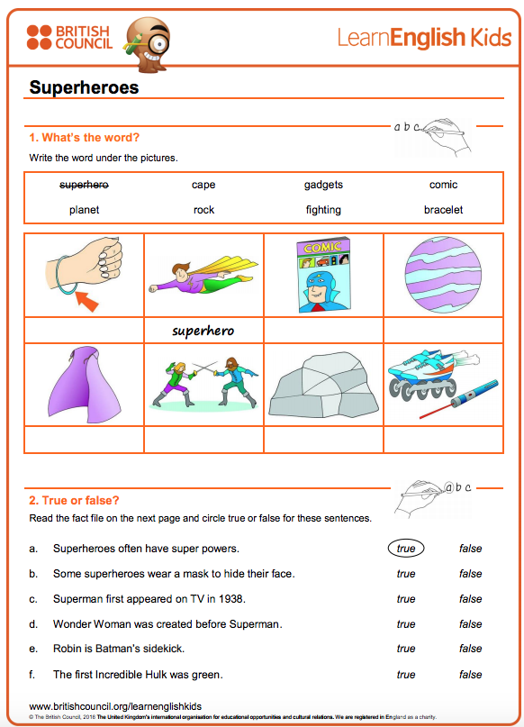 OUR ENGLISH CLASS: Reading about heroes