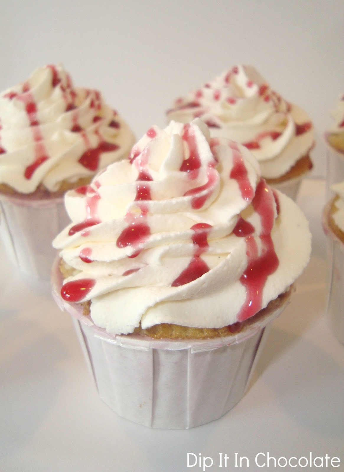 Black Raspberry Vanilla Ice Cream Cupcakes ~ Dip it in Chocolate