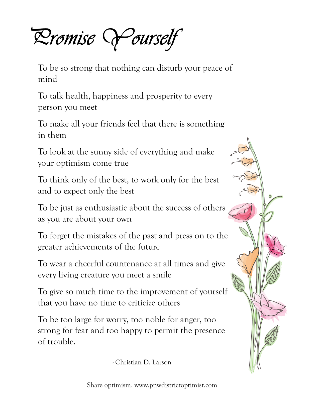 PNW District Optimist Clubs: Recharge with the Optimist Creed