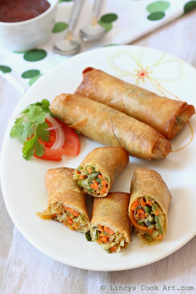 Vegetable Spring Roll ~ Lincy's Cook Art