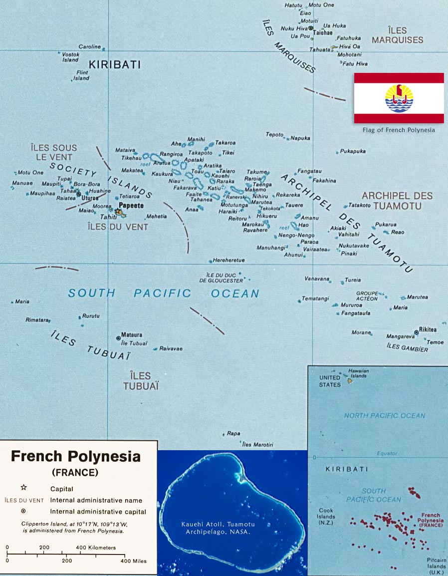 FRENCH POLYNESIA - GEOGRAPHICAL MAPS OF FRENCH POLYNESIA