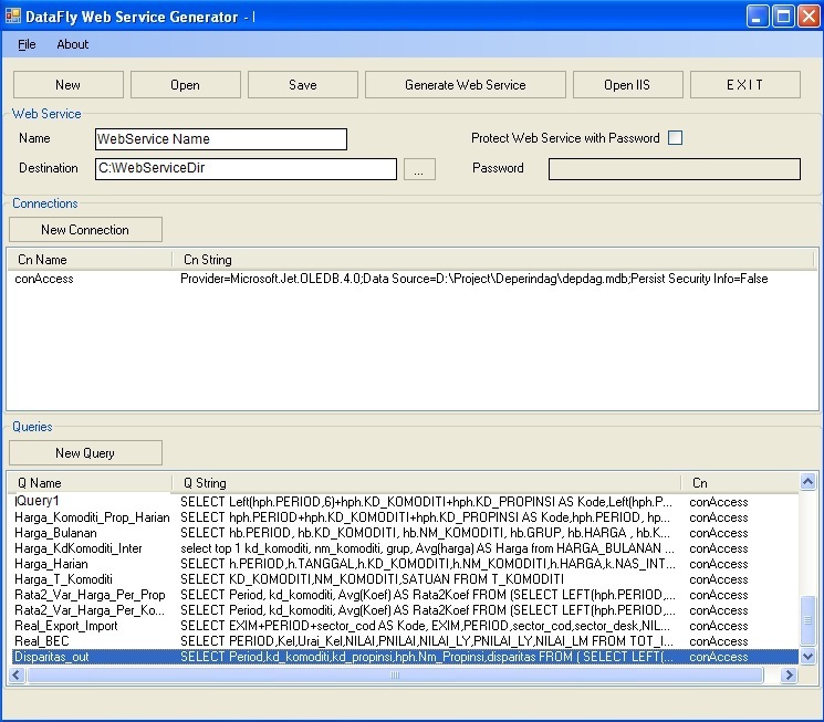 Dashboard XCelsius/SAP BusinessObjects Dashboards: DataFly Web Service Generator