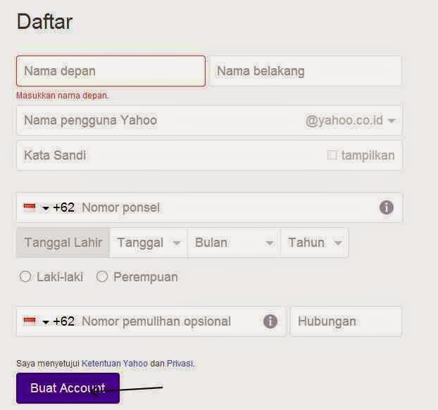 Berbagi Ilmu: Cara Membuat/ Daftar Email di Yahoo Baru dan Cepat