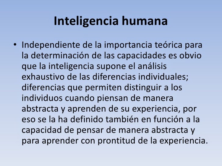 Revista de Psicología e Interconductismo: La Inteligencia Humana