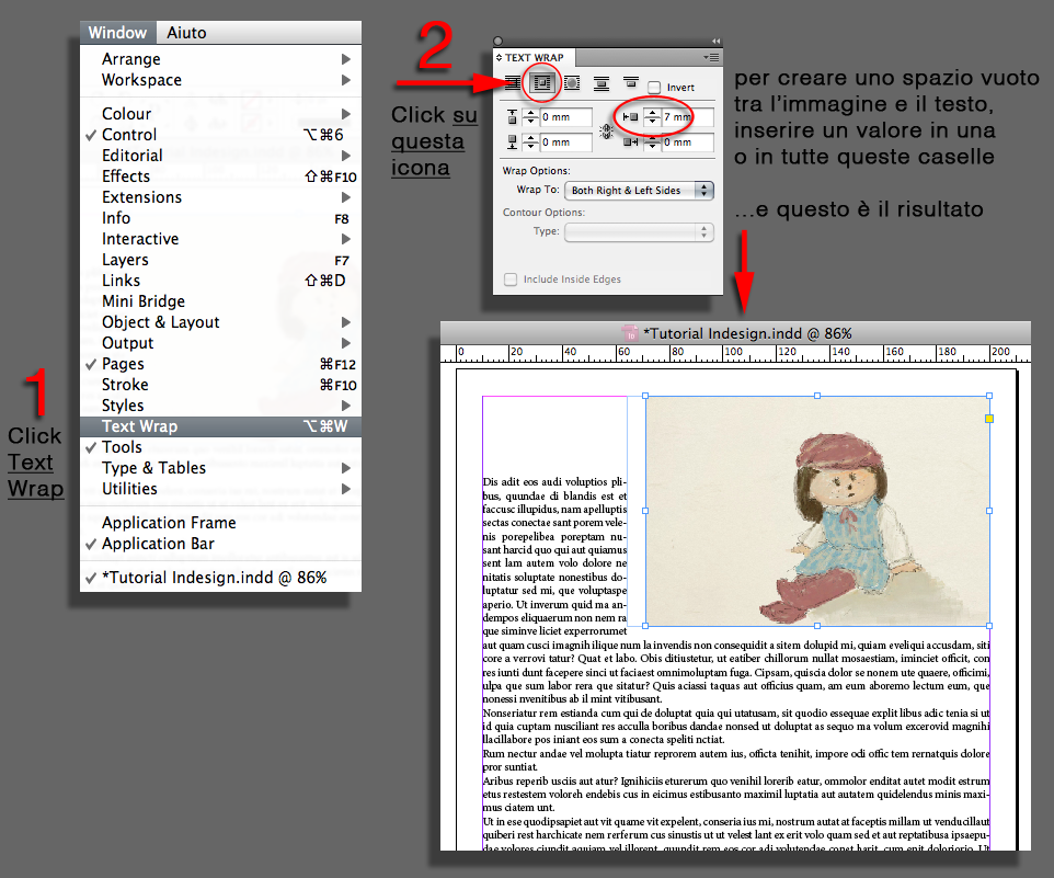 InDesign - Testo su Immagine - Quando usare 'Ignore Text Wrap'
