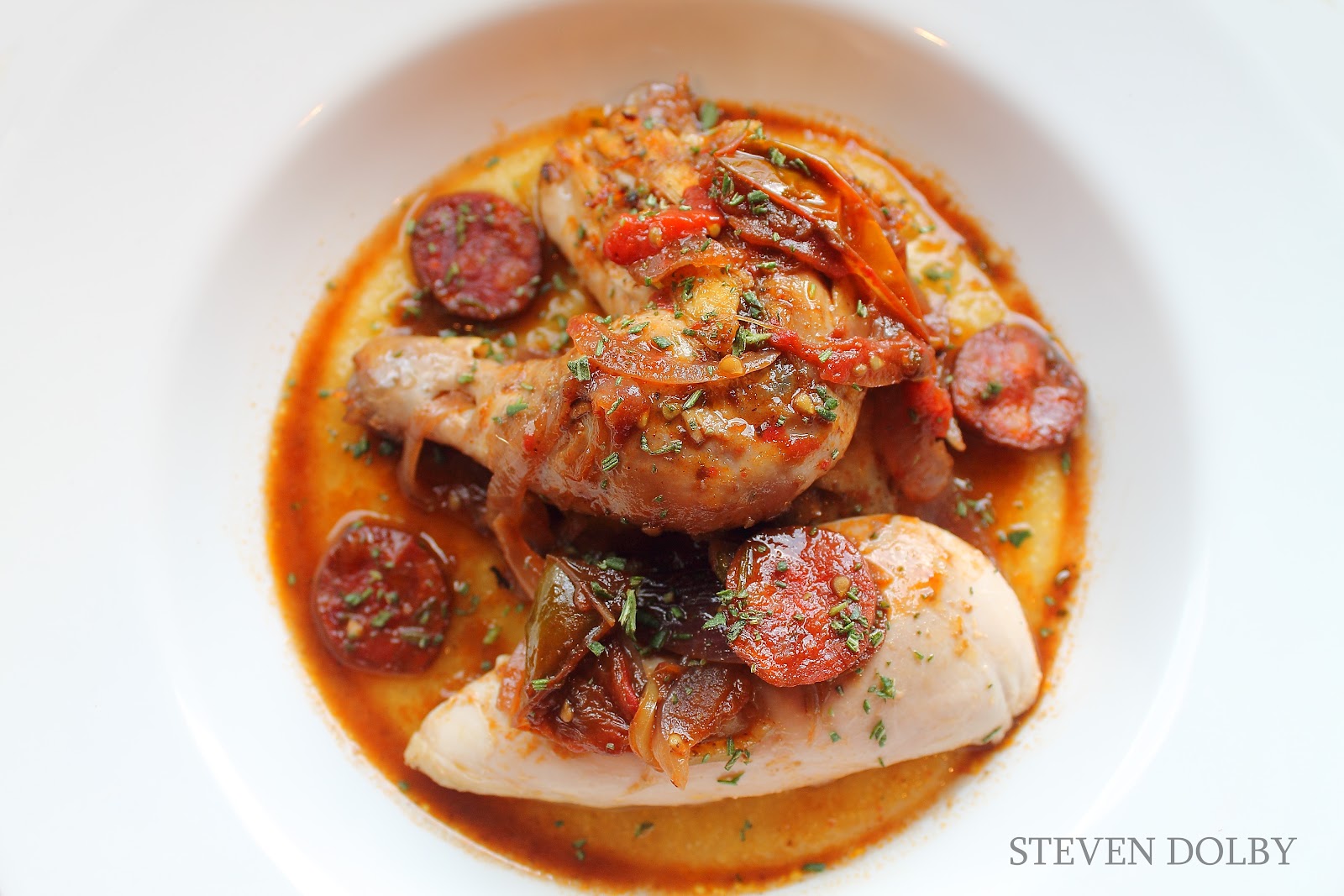 Mediterranean Braised Poussin with Polenta by Steven Dolby