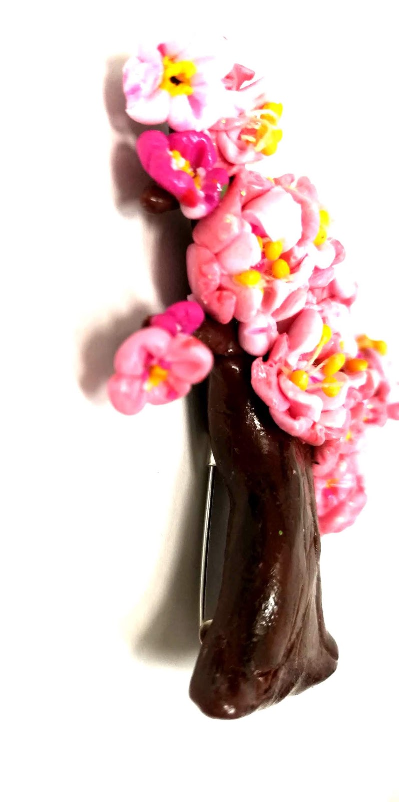 Handmade By Do : Sakura tree polymer clay hand made brooch/ Broşă cireş ...