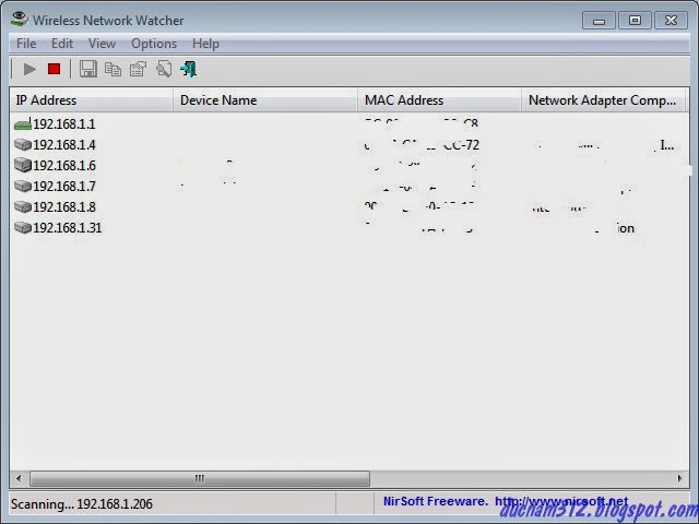 Wireless Network Watcher - Chương trình xem IP trong mạng LAN