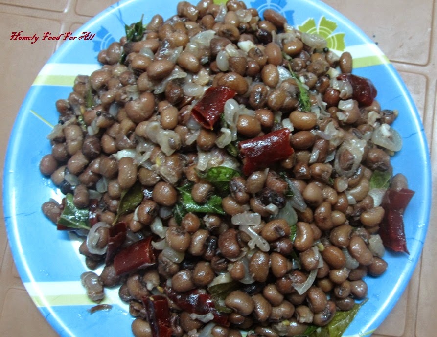 Homely Food For All: VANPAYAR / RED BEAN MEZHUKKUPERATTI