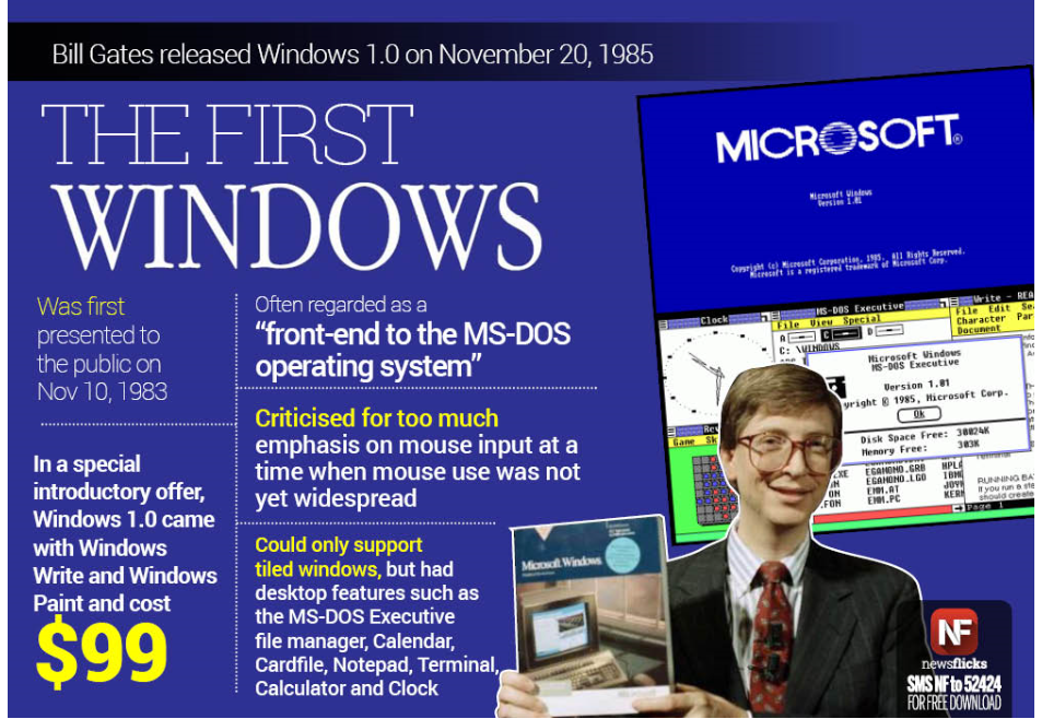 Microsoft Windows turns 30 :a visual history