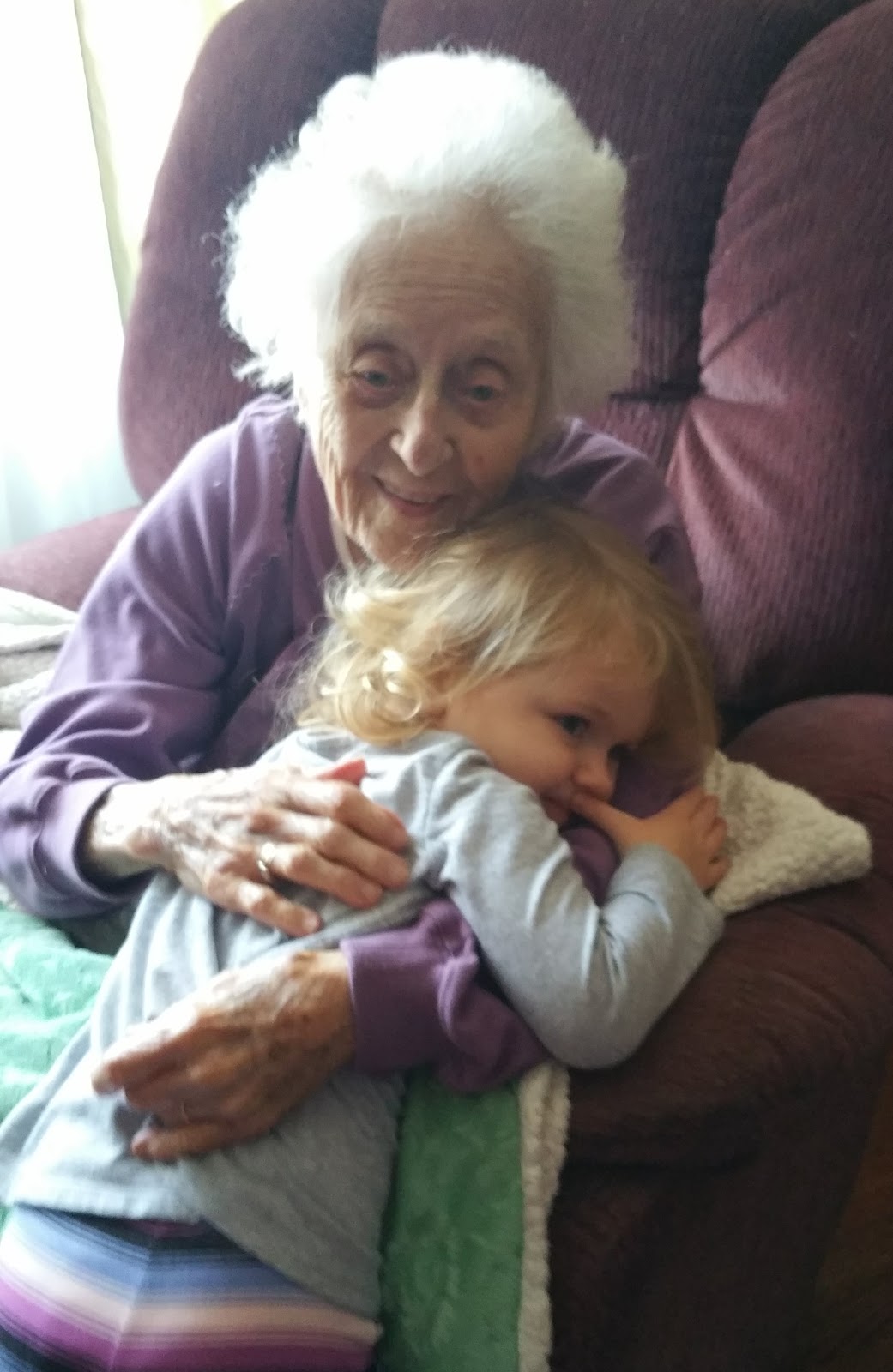 December 17,2017 Lorelei gets a Grandma Hug