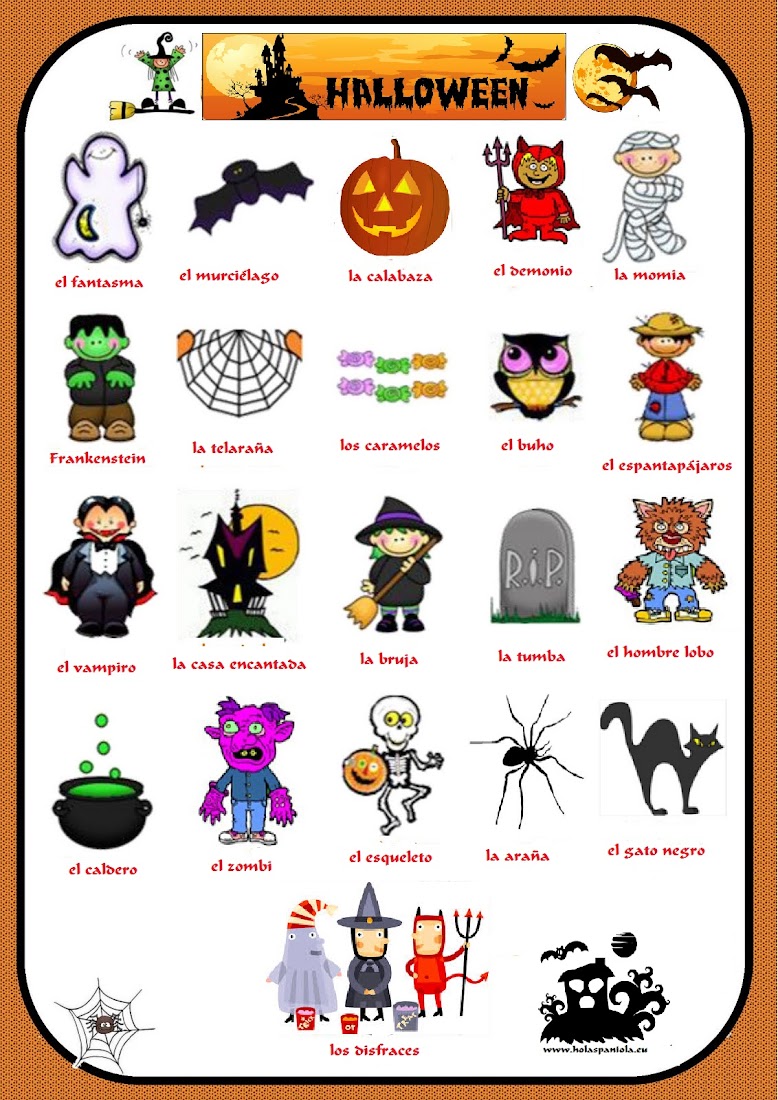 HOLA SPANIOLA: Vocabulario de Halloween / Vocabular de Halloween