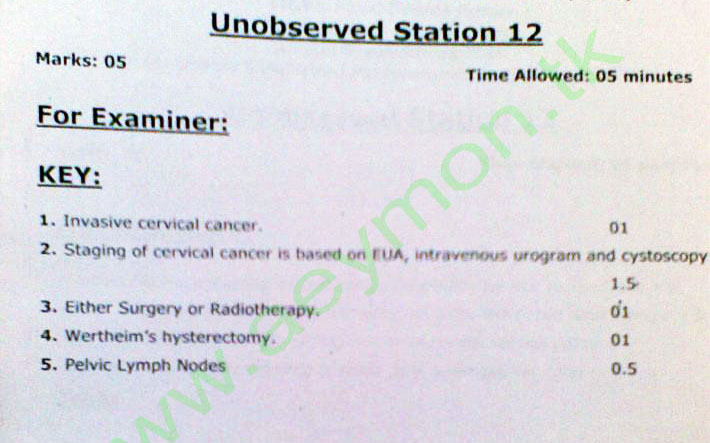 FINAL YEAR MBBS GYNECOLOGY OSPE BY UHS