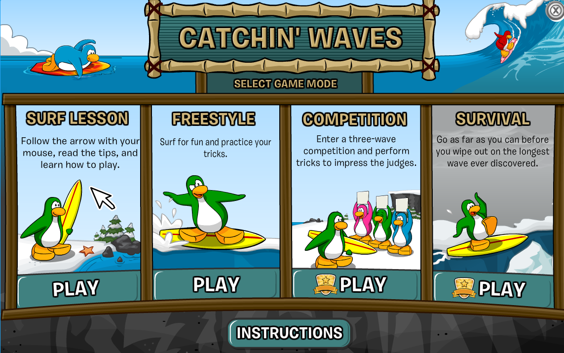 Club Penguin Rewritten Cheats™: Catchin' Waves Guide 100%
