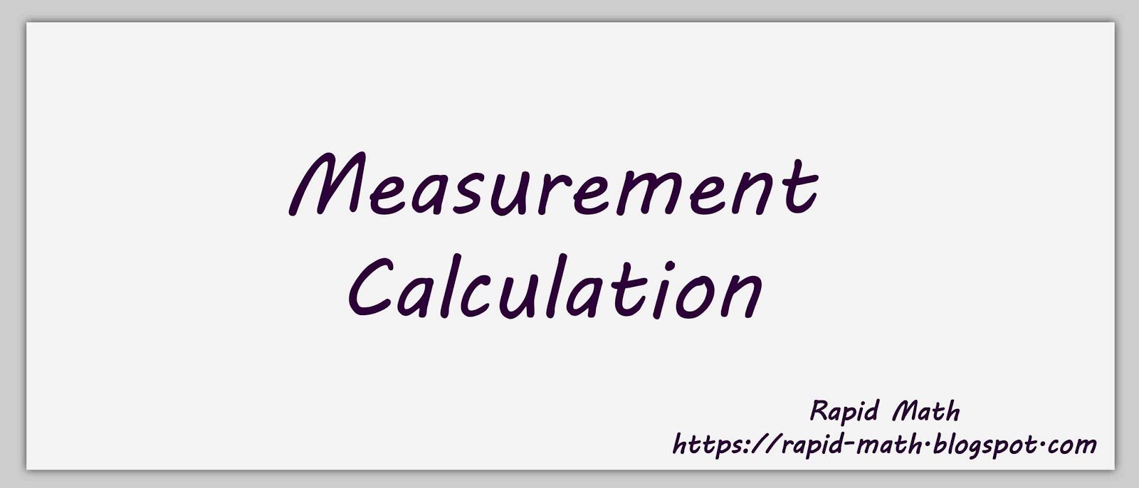 Measurement Calculation
