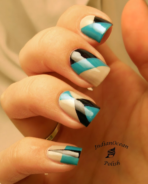 Indian Ocean Polish: Colour Blocking Nails with OPI Fly