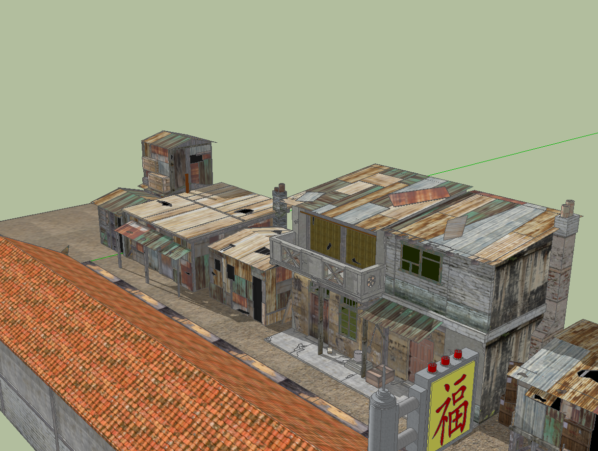 Artistic Gurus Blog: Sketchup Modeling - Shanty Town Set Design