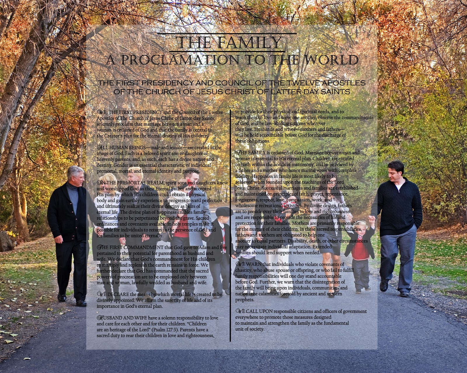 A Pocket full of LDS prints: Family Proclamation pictures