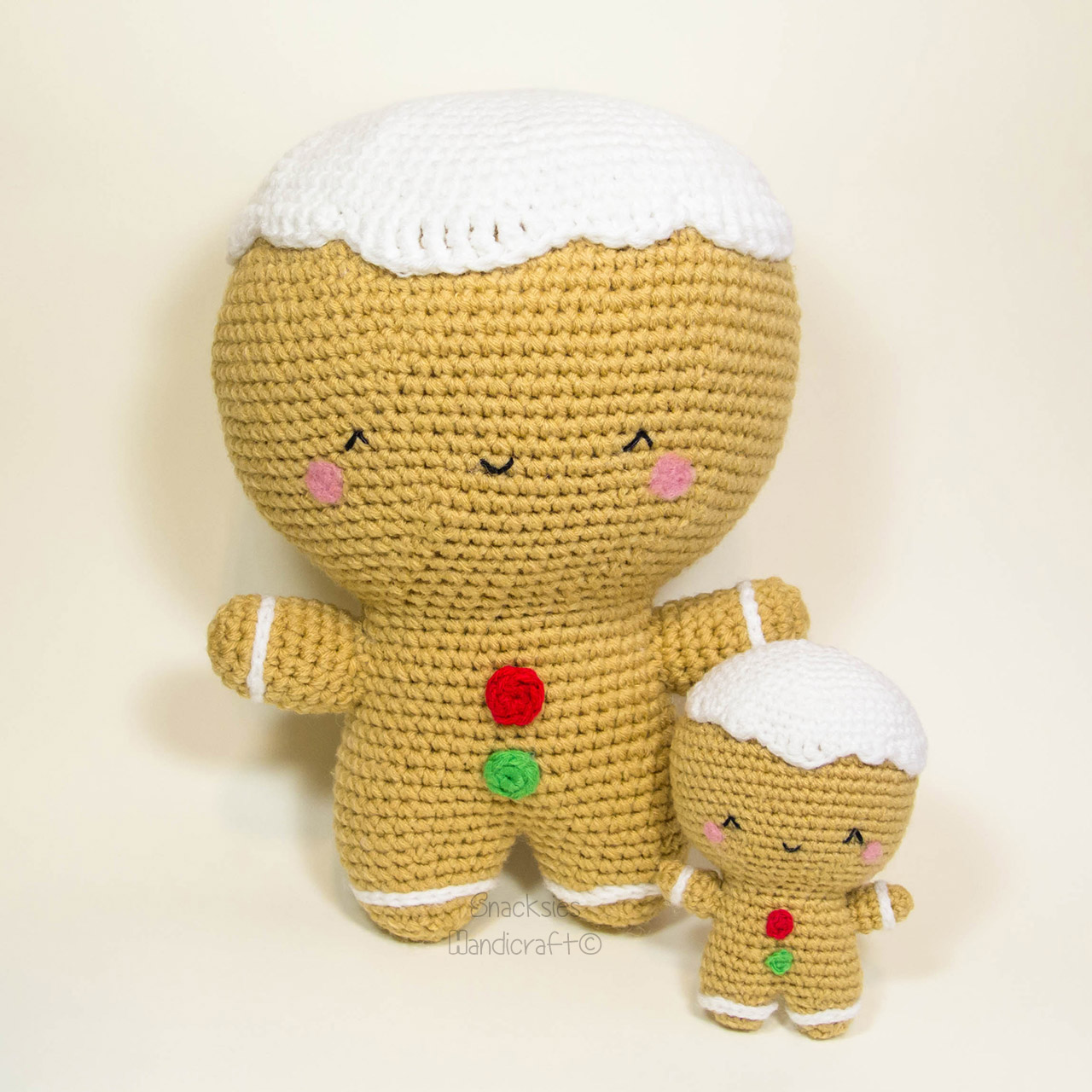 Big Ginger the Gingerbread Man Amigurumi ~ Snacksies Handicraft Corner