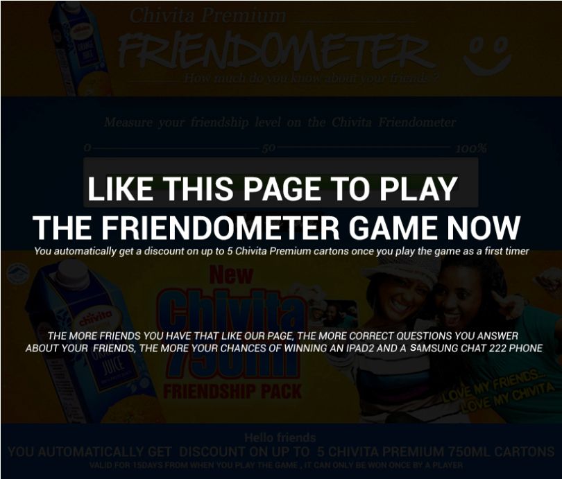 Play & win Samsung phones and Ipad2 in Chivita Friendometer game