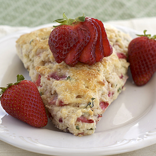 Strawberry Basil Scones ~ Heat Oven to 350