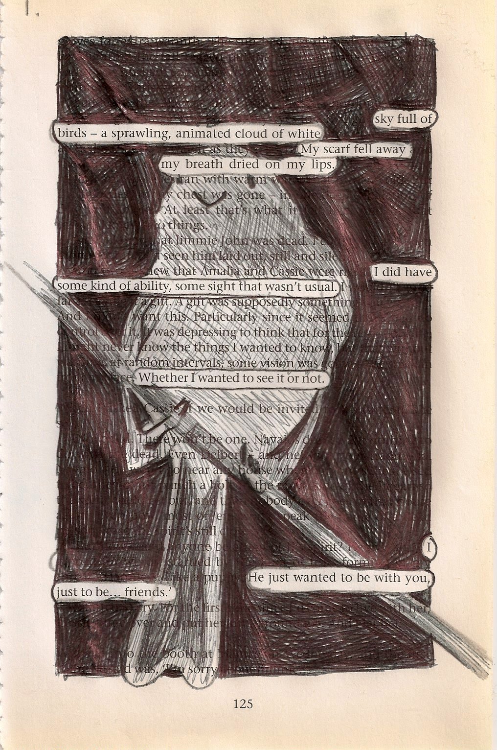 “You never know the whole story.”: Drawing on book pages - [idea in ...