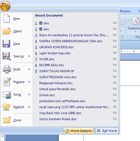 TutorialOffice: Cara Aktifkan Text Boundaries pada word 2007