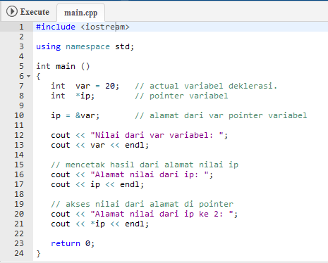 Belajar Program: Ponter Pada Bahasa Program C++