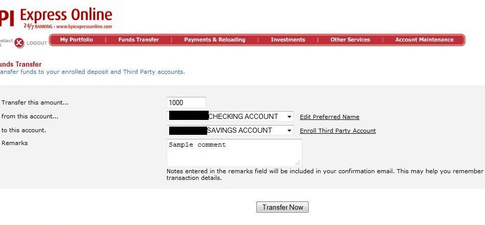 The Pinoy Informer: How to Transfer Funds in BPIExpressOnline