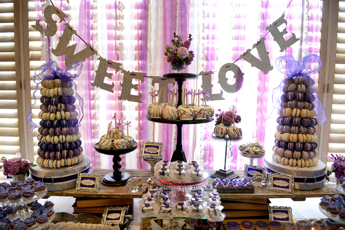Le Petite Chef: Purple "Sweet Love" Wedding Dessert Table