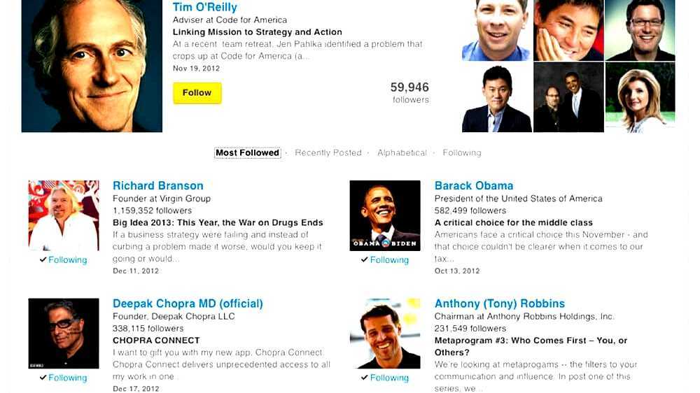 Timeline of LinkedIn