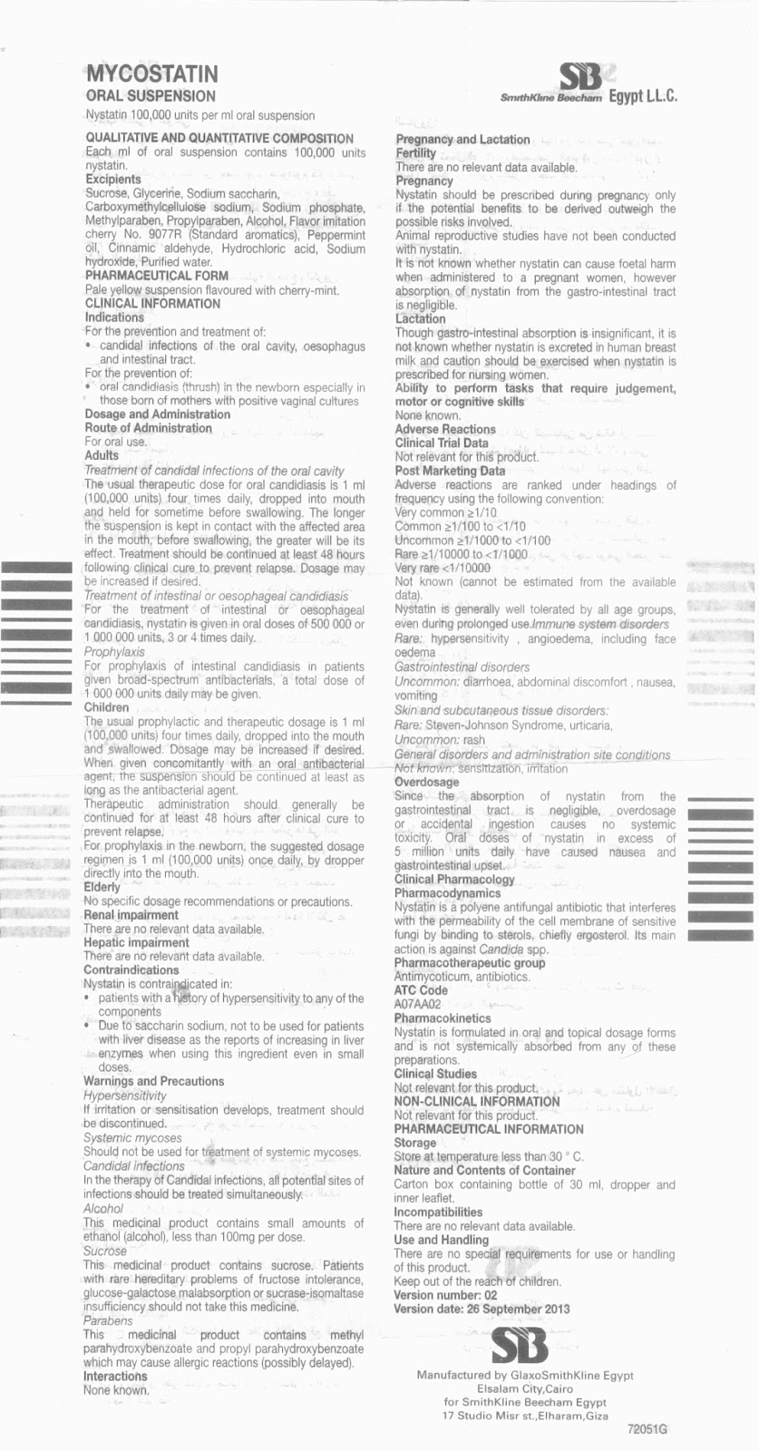 Drug Pamphlet: MYCOSTATIN