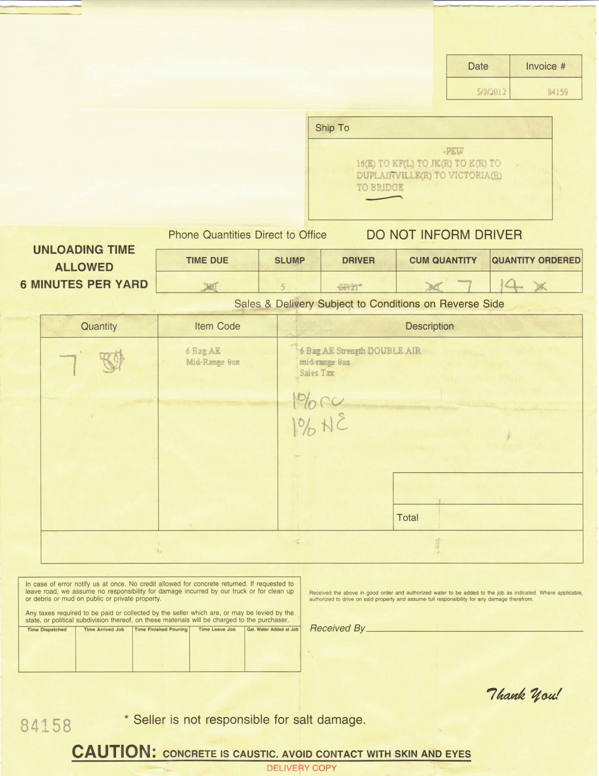 Concrete Delivery Ticket Sample at Paul Tucker blog