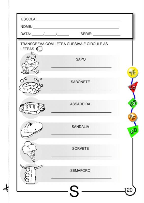 BLOG PROFESSOR ZEZINHO: ATIVIDADES COM A LETRA S