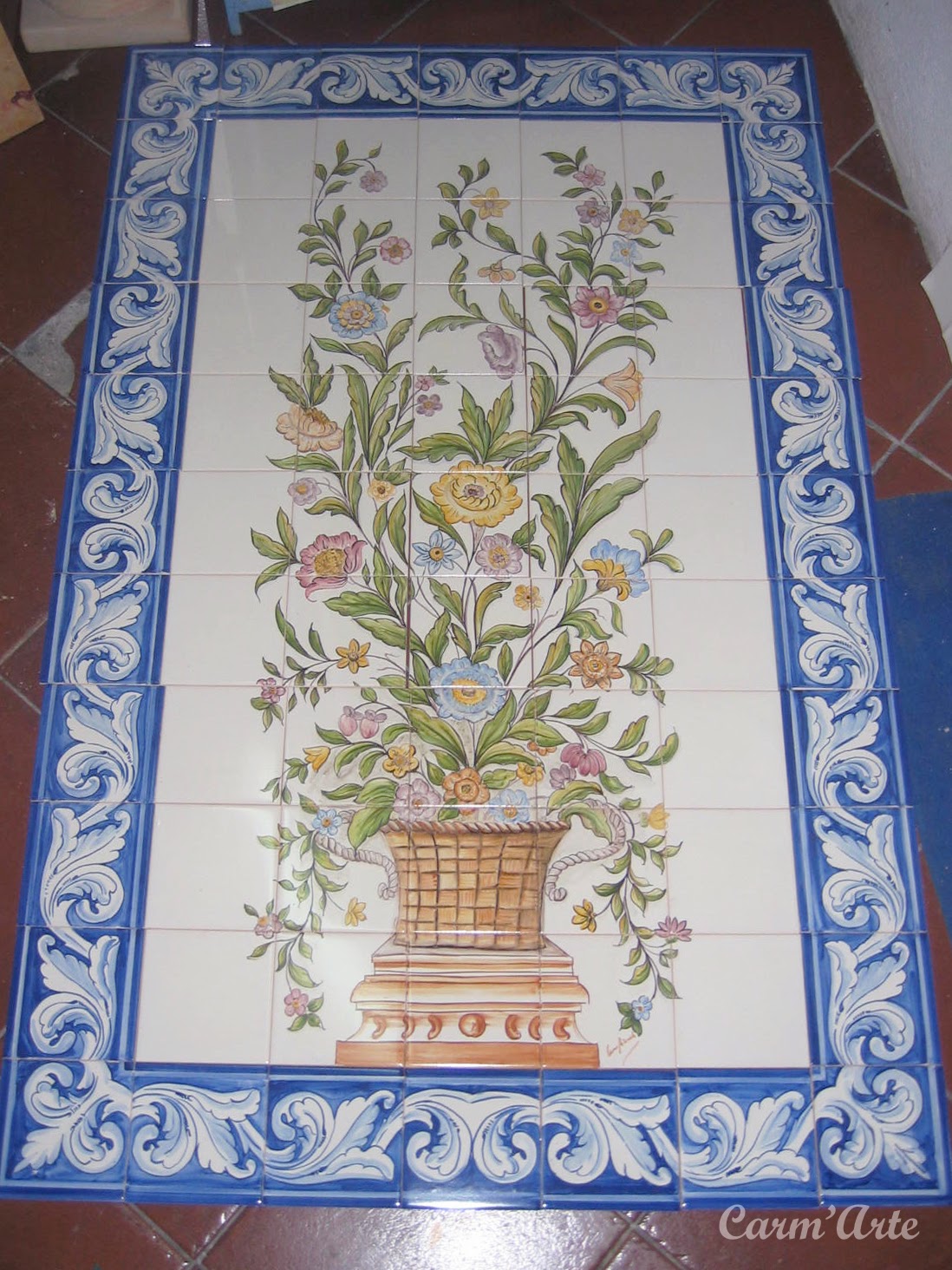 Carm'Arte: Painéis de azulejos florais