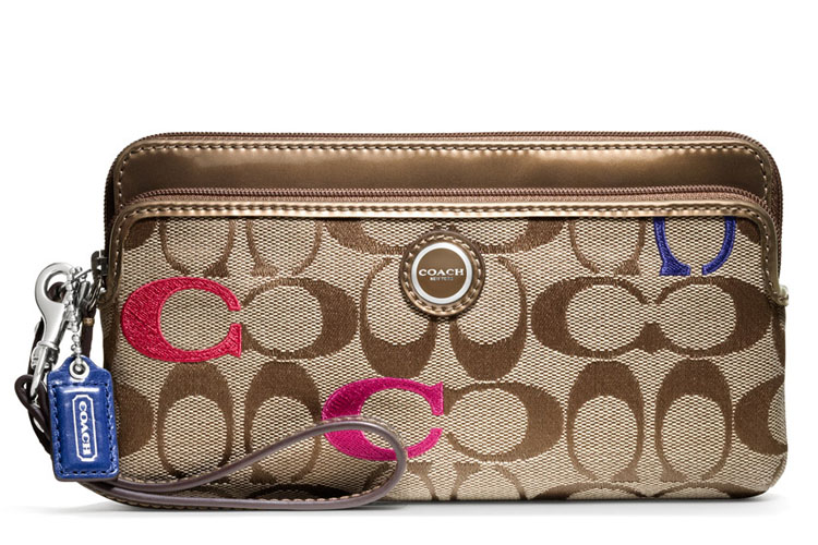 MAD FOR COACH: Coach Poppy Signature Embroidered Double Zip Wristlet ...