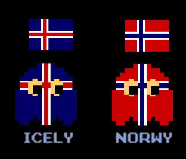 The Voice of Vexillology, Flags & Heraldry: Pac-Man Ghosts "Icely ...