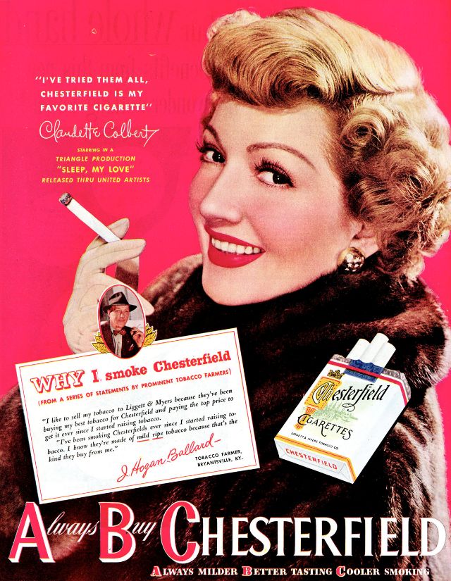 40 Vintage Tobacco Advertisements Featuring Female Movie Stars From the ...