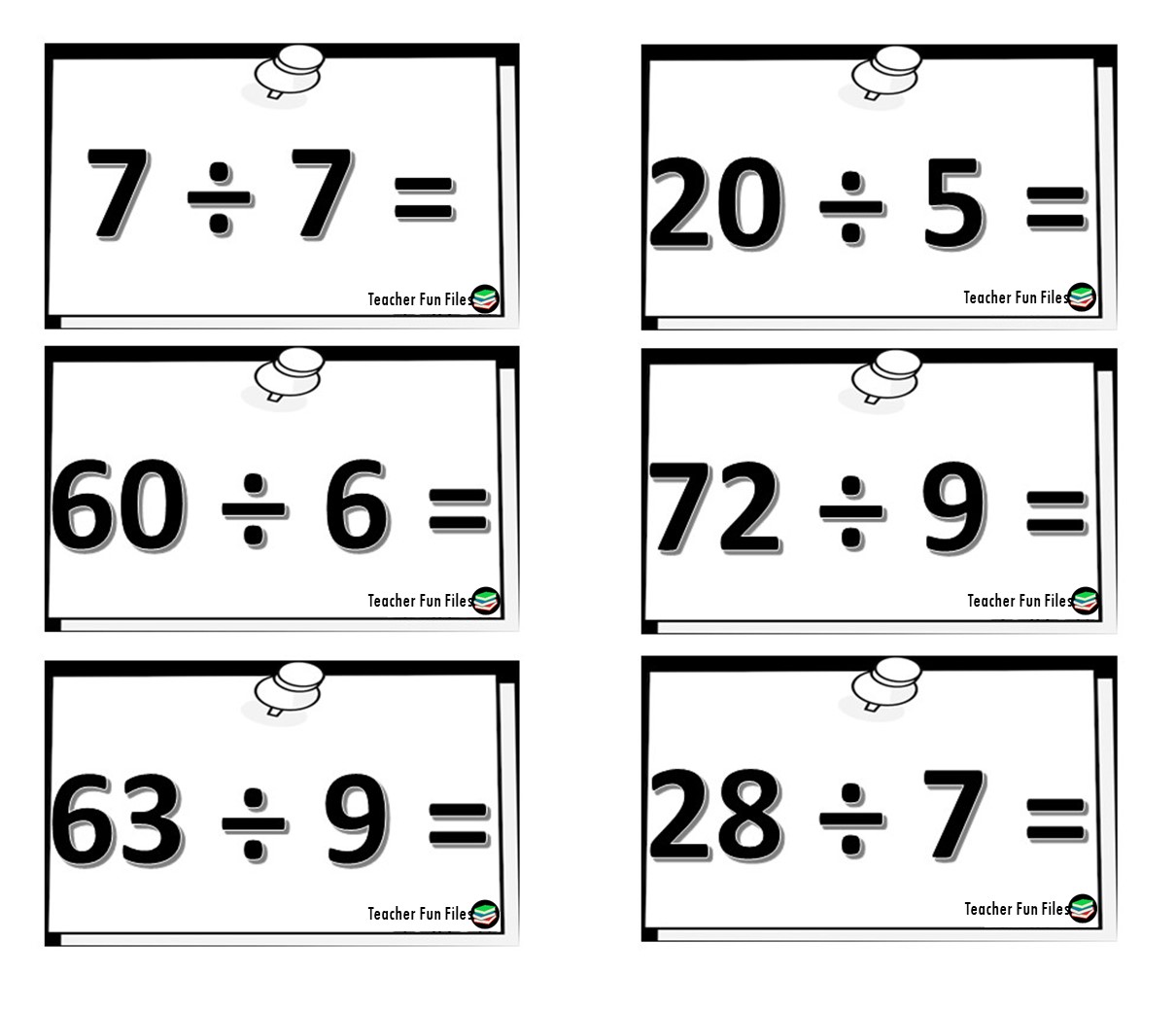 Teacher Fun Files: Division Flashcards