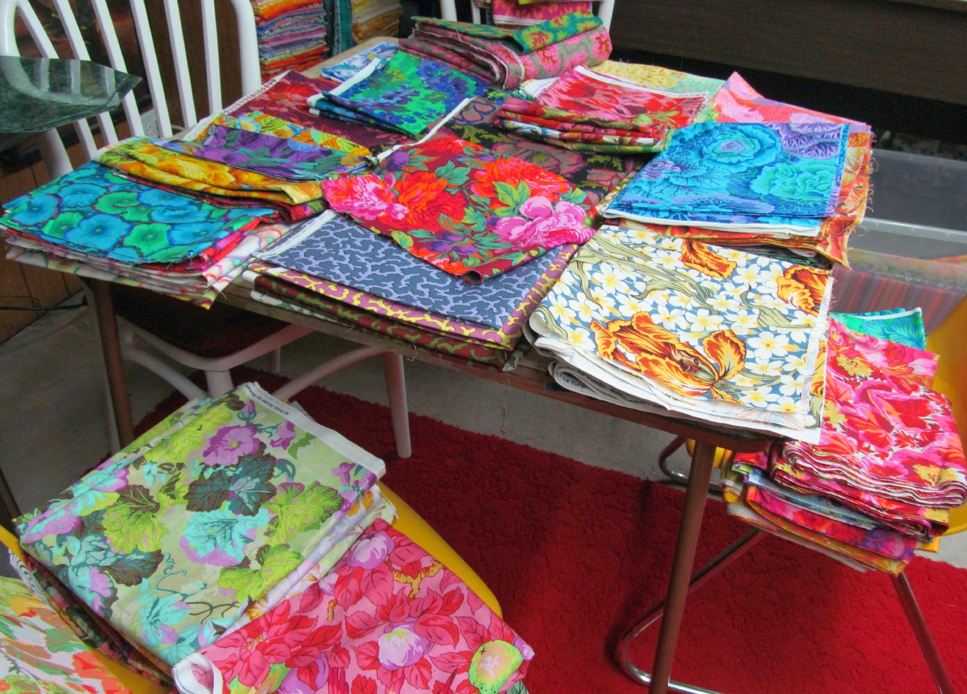 Exuberant Color : Sorting fabrics............
