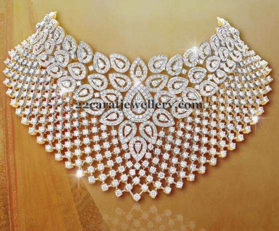 Sparkling Diamond Chokers by Shobha - Jewellery Designs