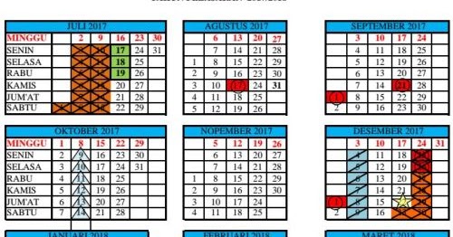 Kalender Pendidikan Tahun Pelajaran 2017/2018 - SOAL PEDAGOGIK
