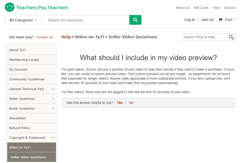 A Look at Video Previews on Teachers Pay Teachers