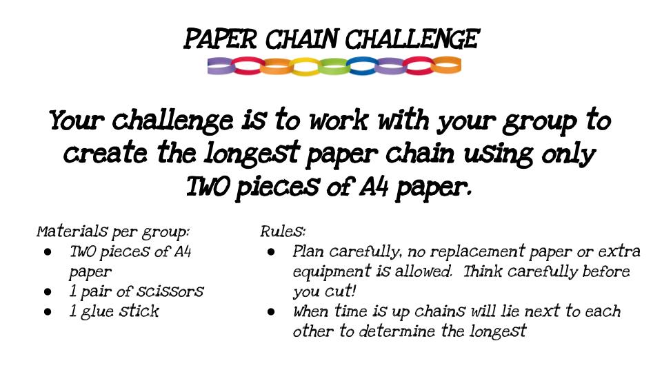 PCS Tui Class Blog 2019: Mahi Tahi Paper Chain Challenge
