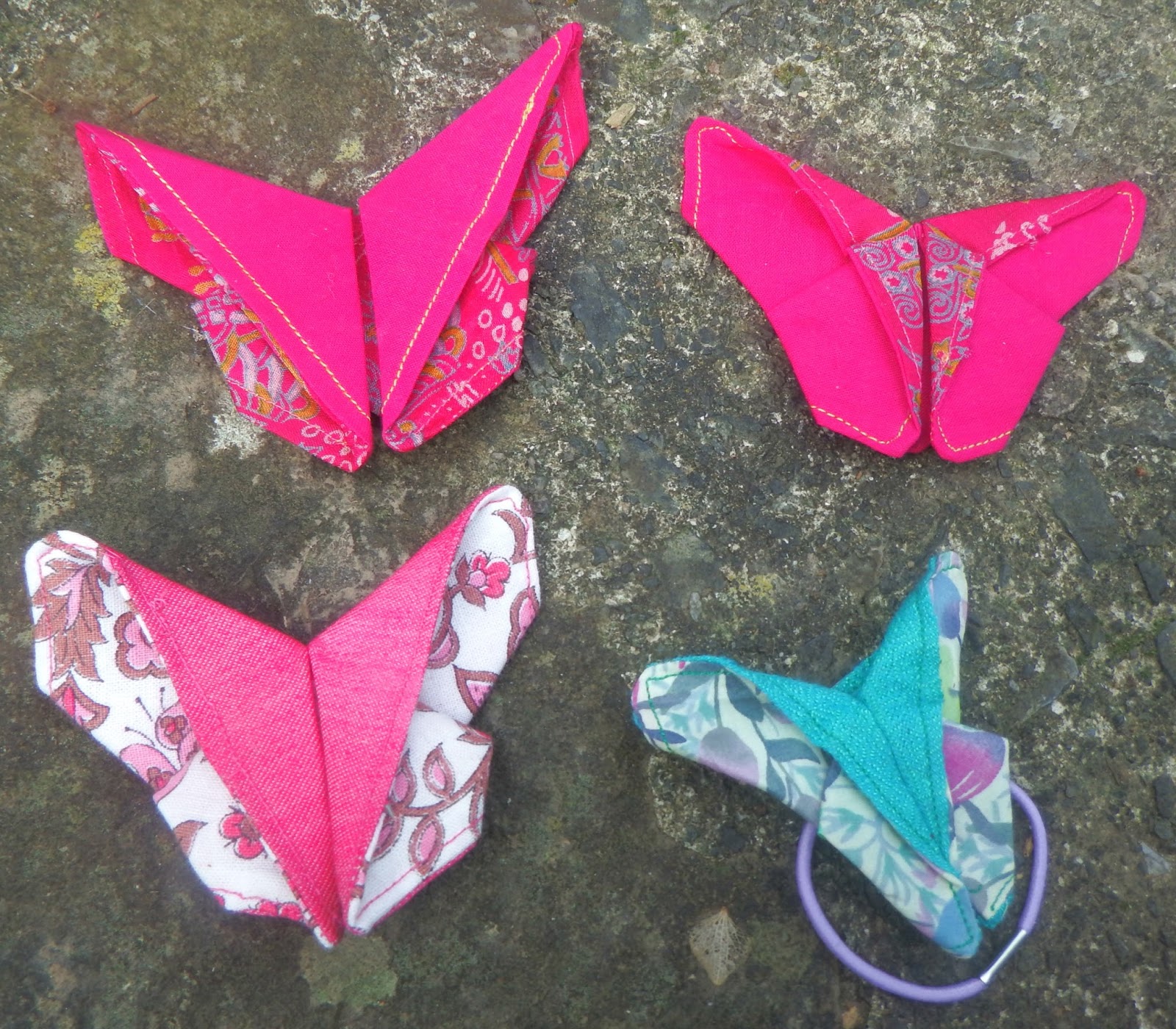 Wonky Patchwork: Fabric Origami Butterfly Hair Accessories