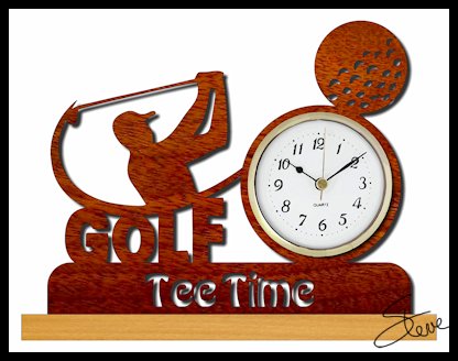 Scrollsaw Workshop: Tee Time Golf Clock Scroll Saw Pattern.
