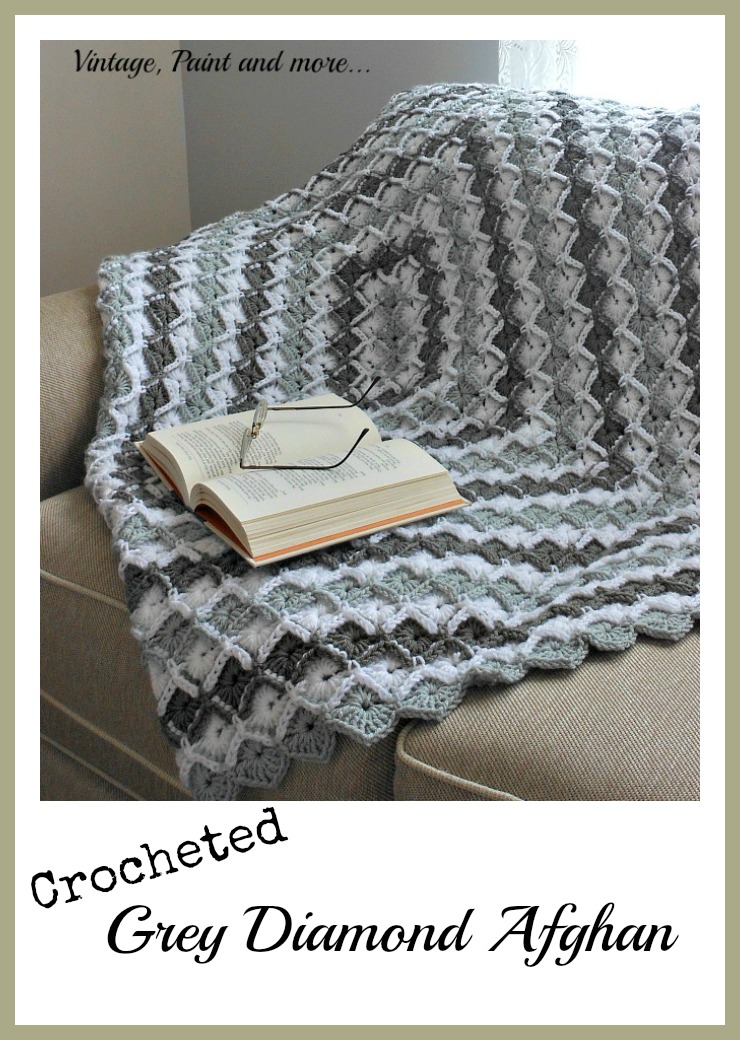 Grey Diamond Afghan Pattern | Vintage, Paint and more...