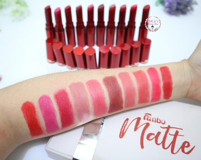 Fanbo Fantastic Matte Lipstick Review & Swatches (ALL COLORS) | Mei's ...