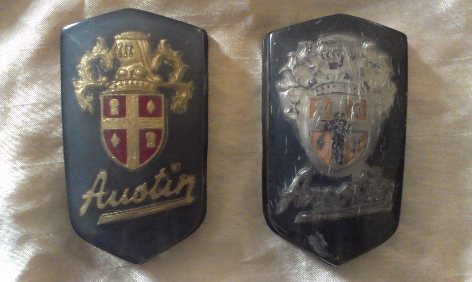 Mike's Austin A40 Somerset: Restored Austin badge fitted to A40 Somerset