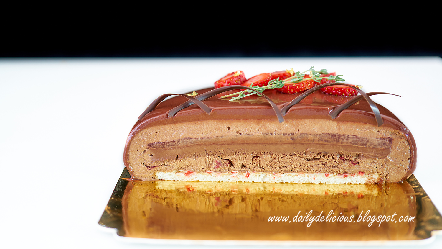 dailydelicious: Chocolate, strawberry, tomato and thyme Entremets